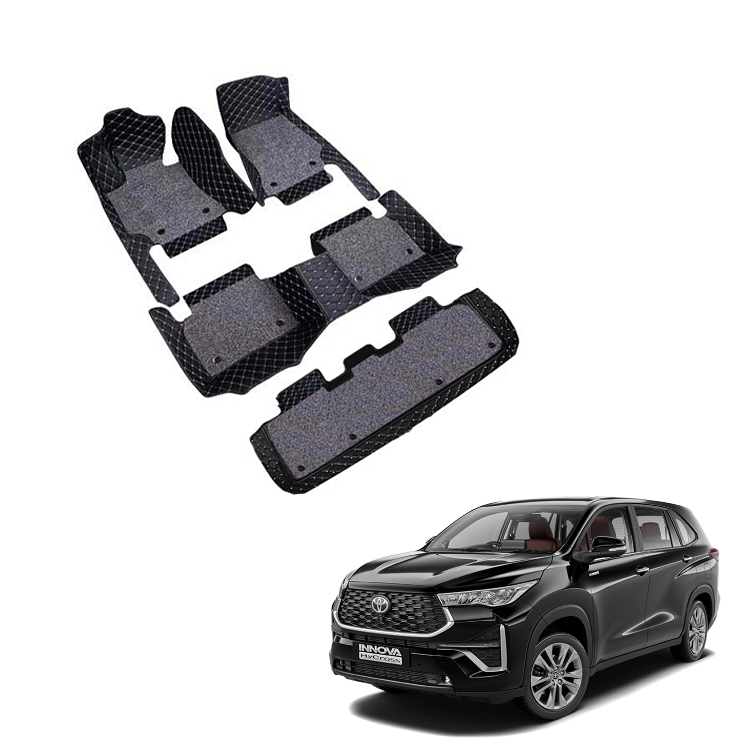 Toyota Innova Hycross 2023 Onwards 7D Car Foot Mat - Set Of 4