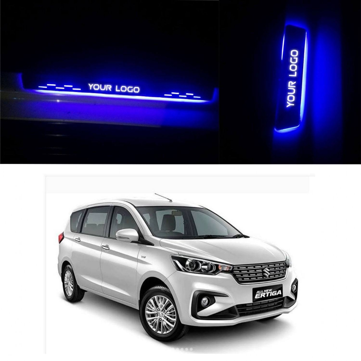 Maruti Suzuki New Ertiga 2018 Door Foot LED Mirror Finish Black Glossy ...