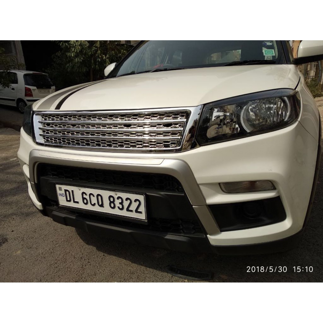 Maruti Vitara Brezza Custom Style Front Grill (Range Rover Style Chrome)