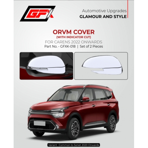 GFX Kia Carens 2022 Onward ORVM Chrome Cover with Indicator Cut Set of 2