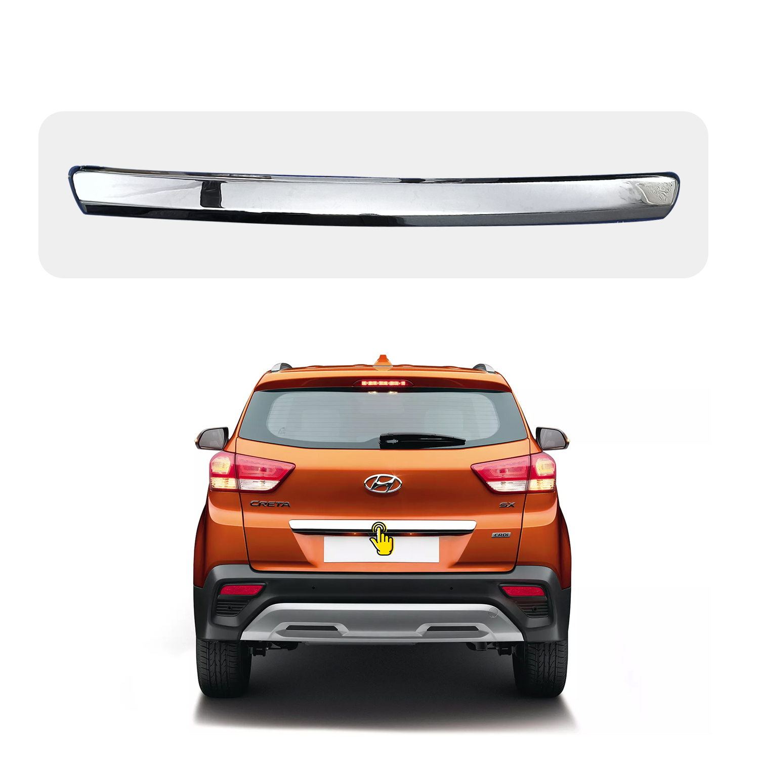 Hyundai Creta Number Plate Chrome Garnish