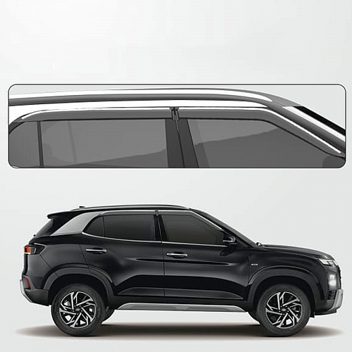 Galio Hyundai New Creta Window Door Visor with Chrome Line