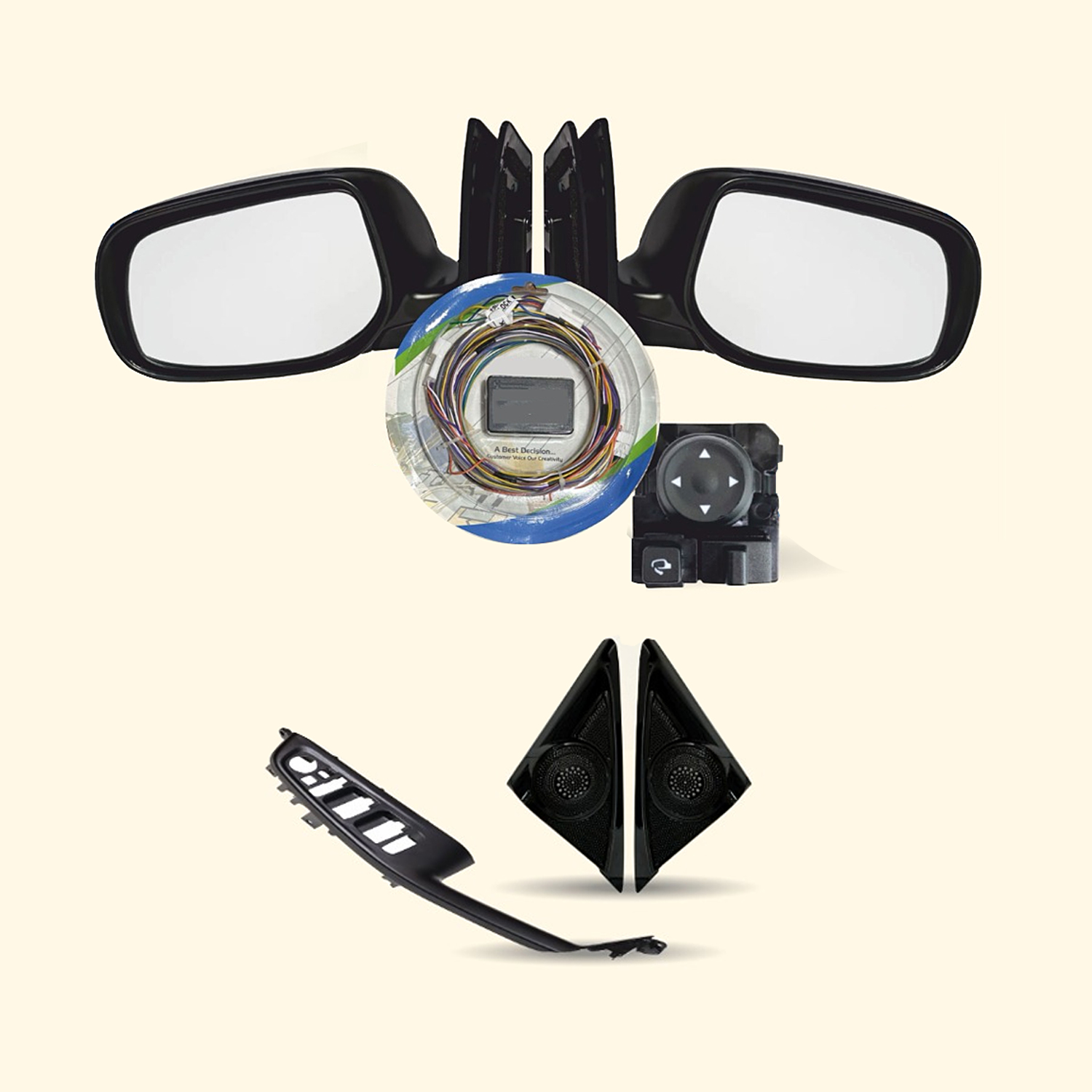 OEM Side Mirror Set for New Hyundai Creta | Auto Folding with Indicators