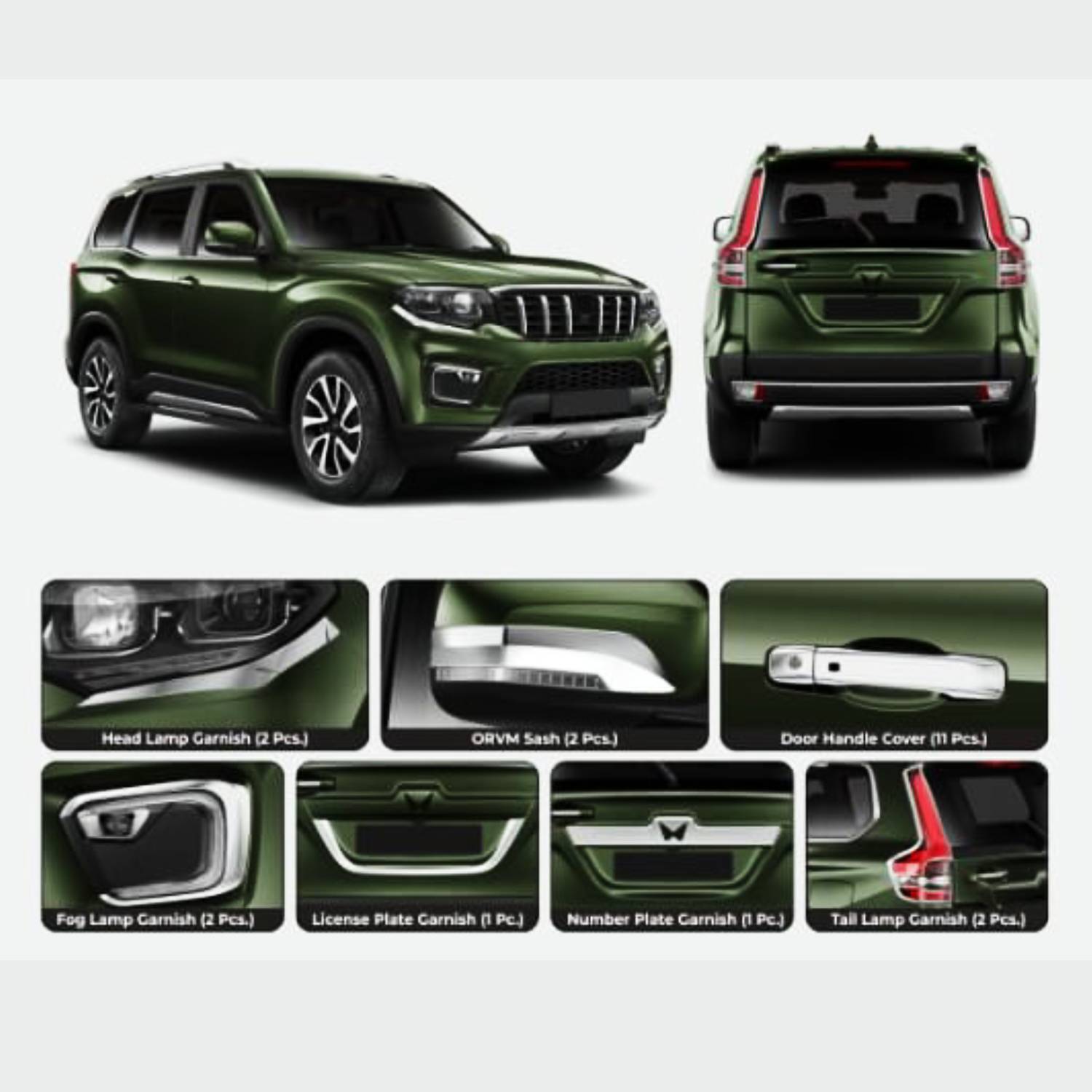 Chrome Finish Body Show Kit for Mahindra Scorpio N
