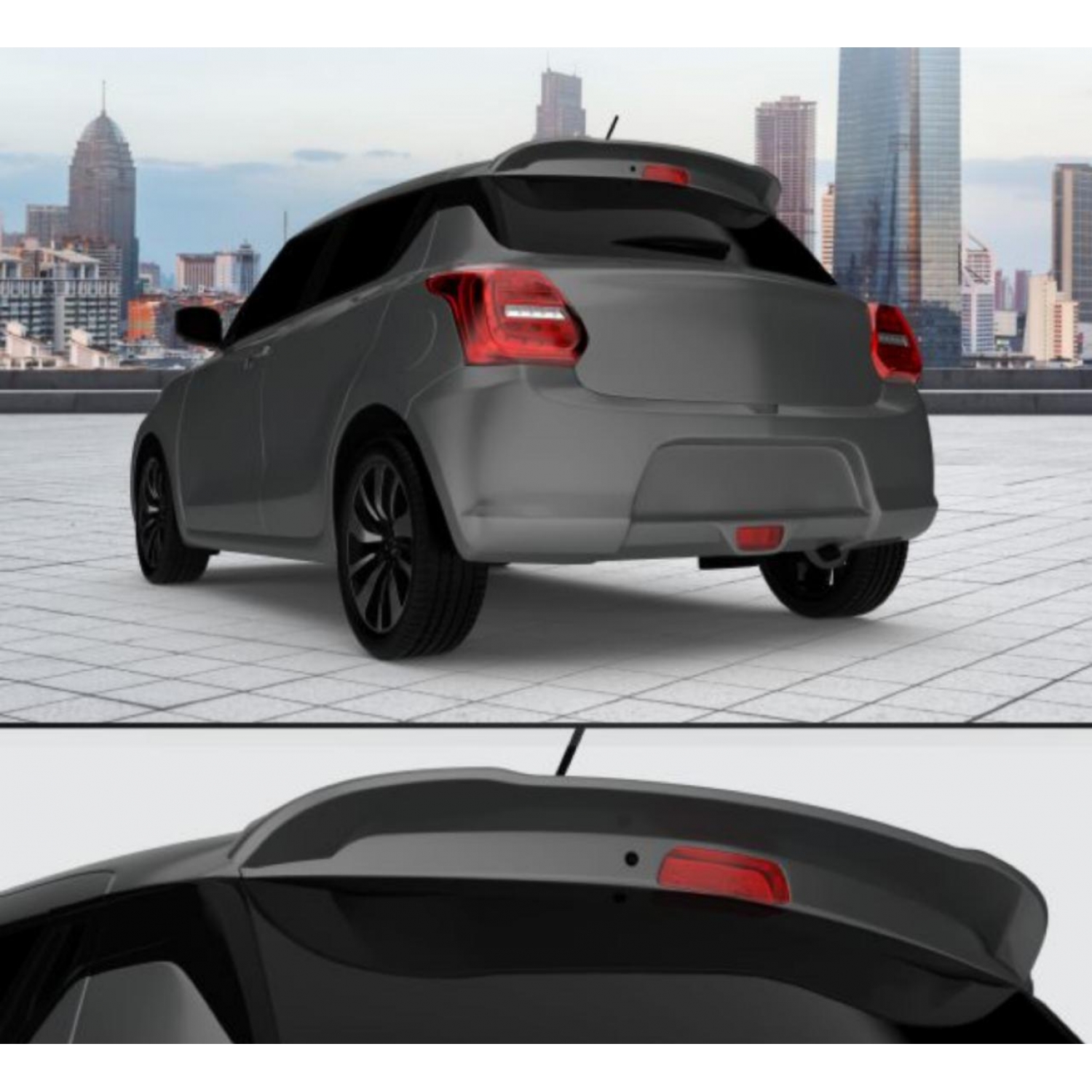 Galio Maruti Suzuki Swift ABS Spoiler Painted - Grey