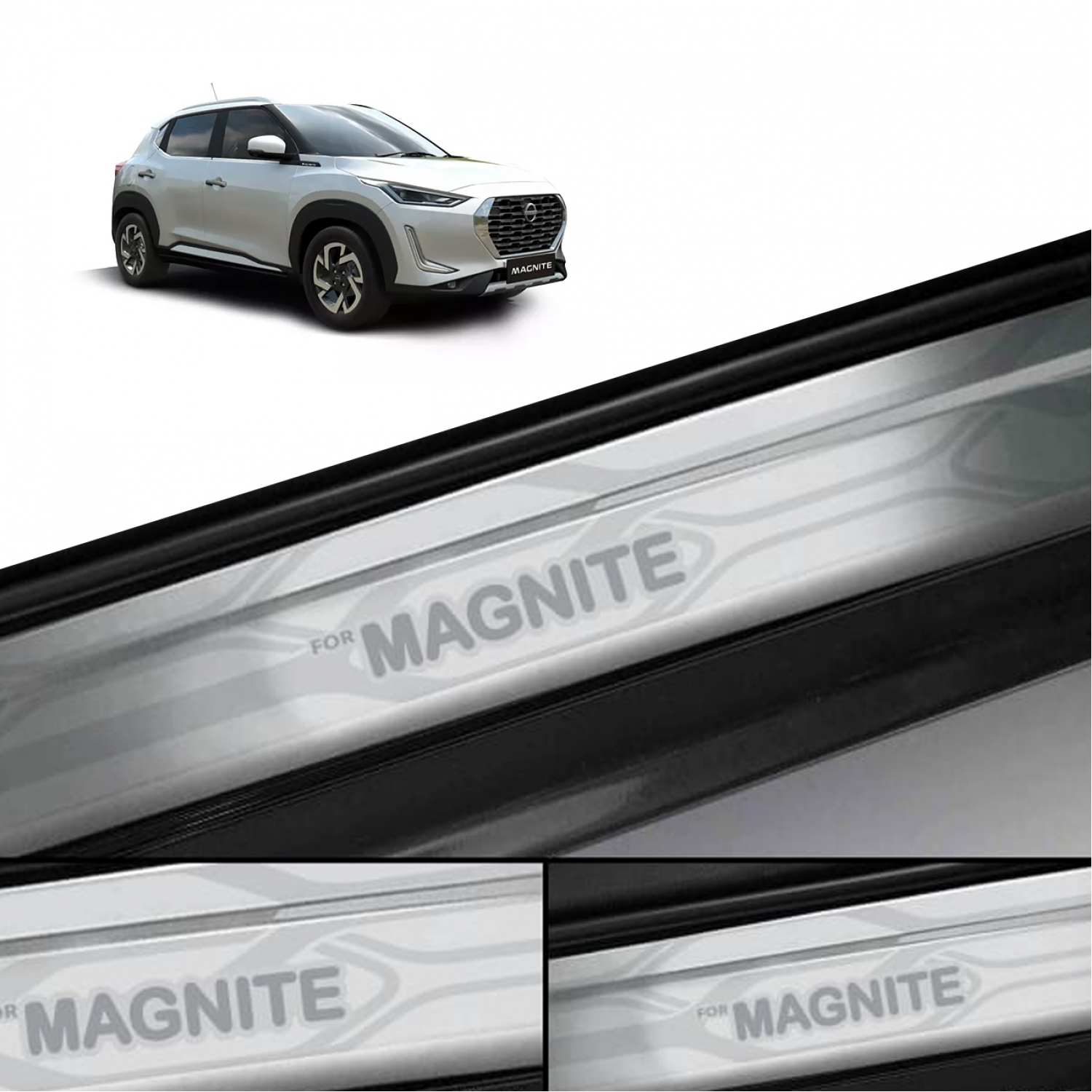 Stainless Steel Door Sill Plate Guards for Nissan Magnite