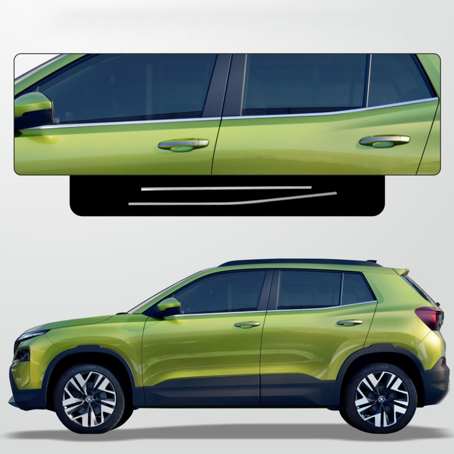 Kylaq Lower Window Chrome Garnish