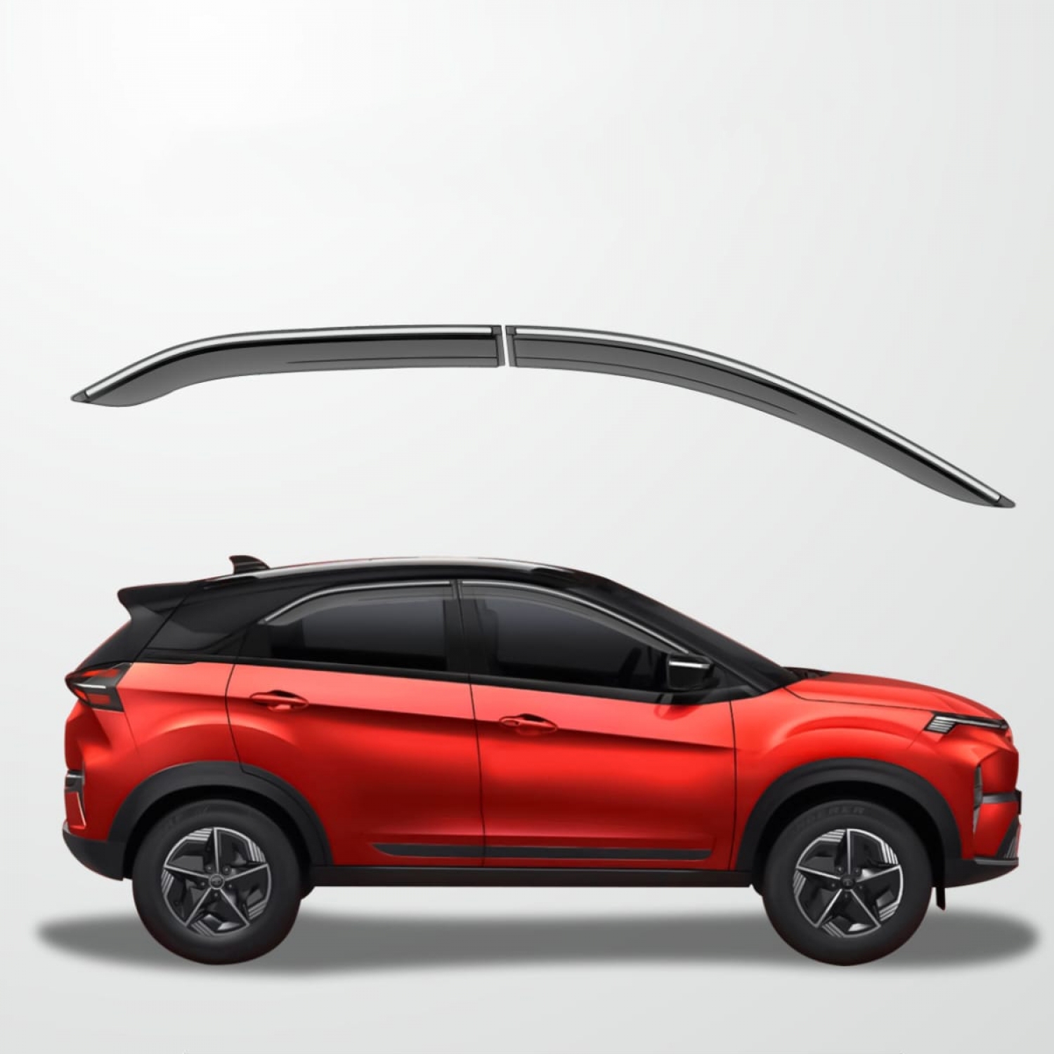 Galio Tata Nexon Window Door Visor with Chrome Line
