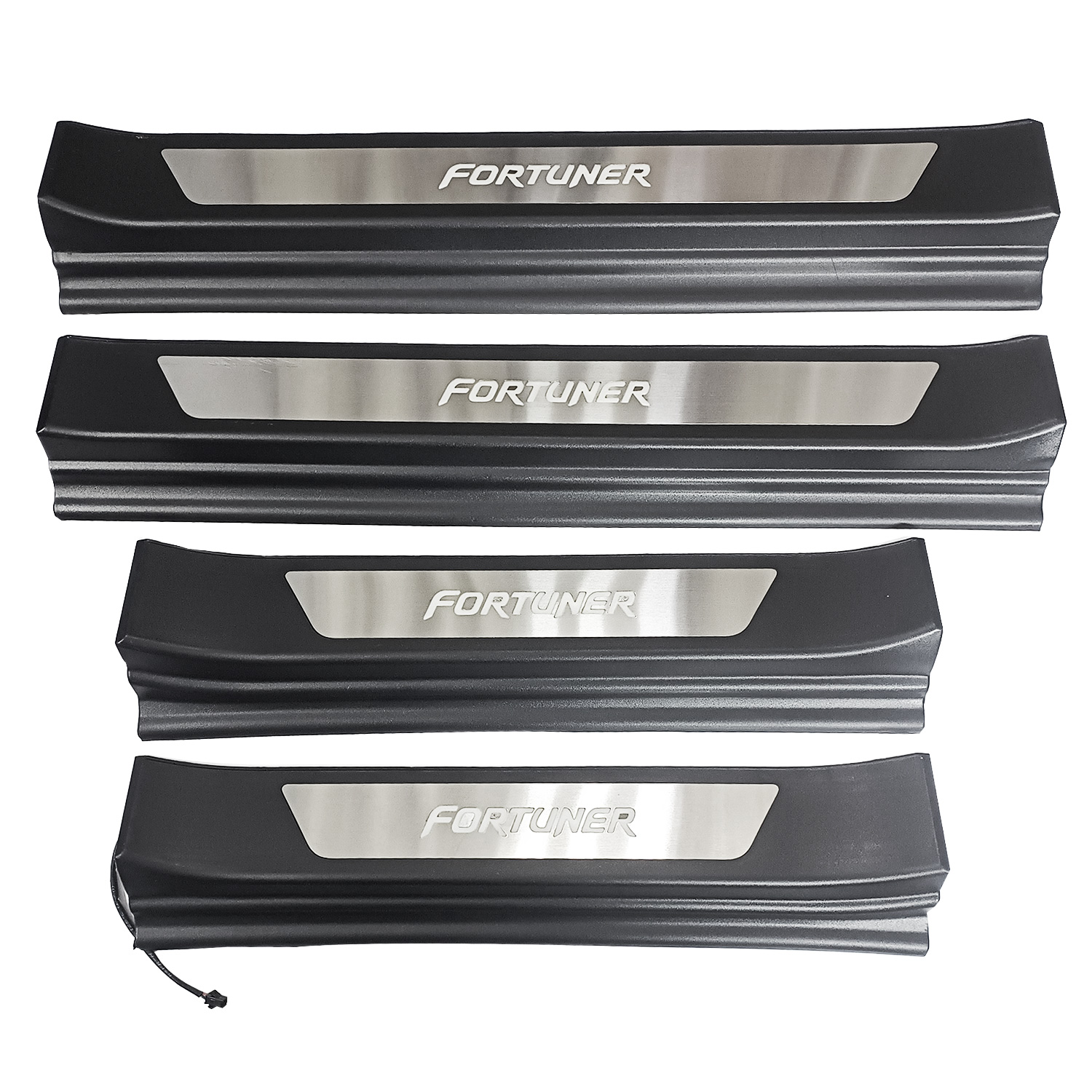 Glossy Black LED Door Scuff Plate for Toyota Fortuner