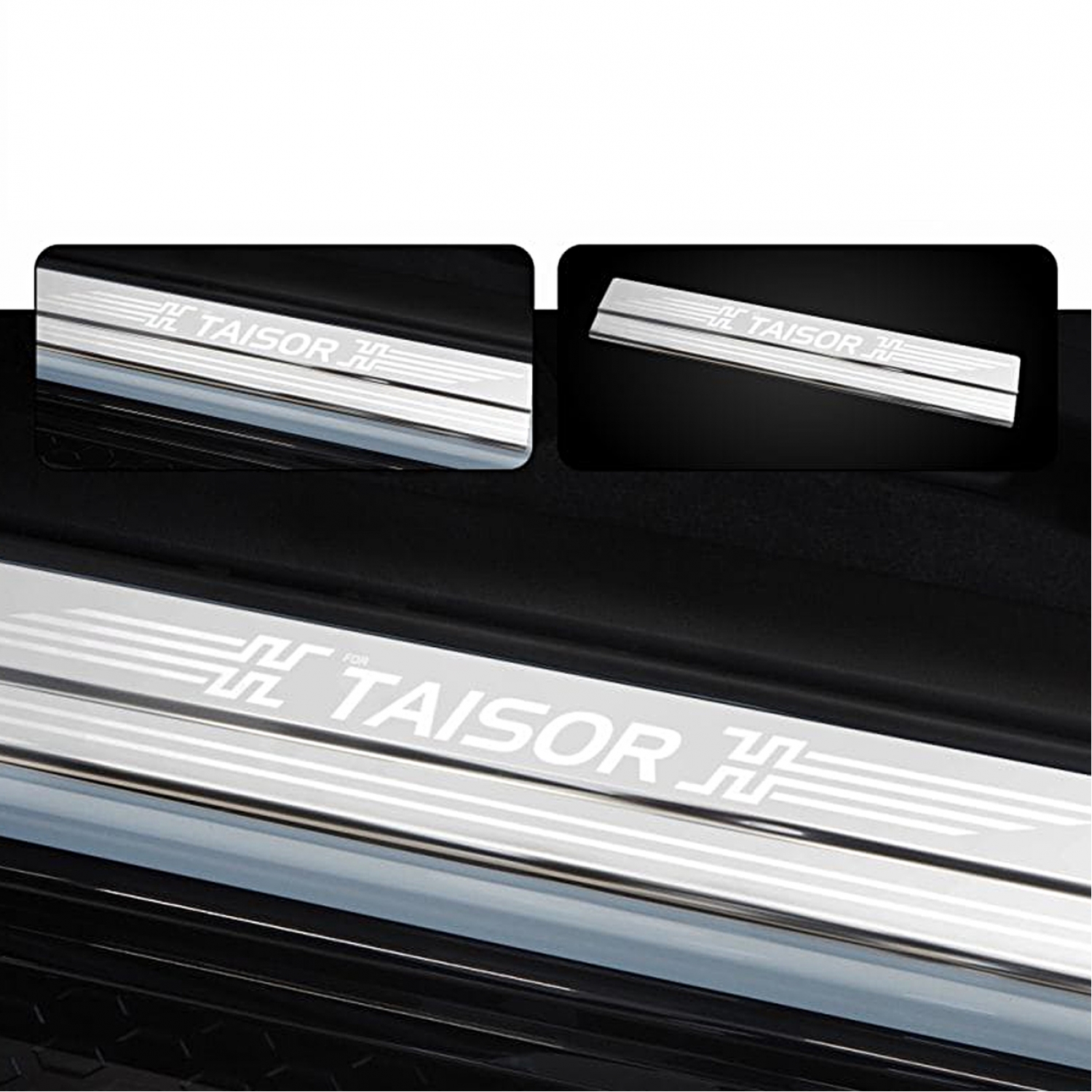 Stainless Steel Door Sill Plate Guards for Toyota Taisor