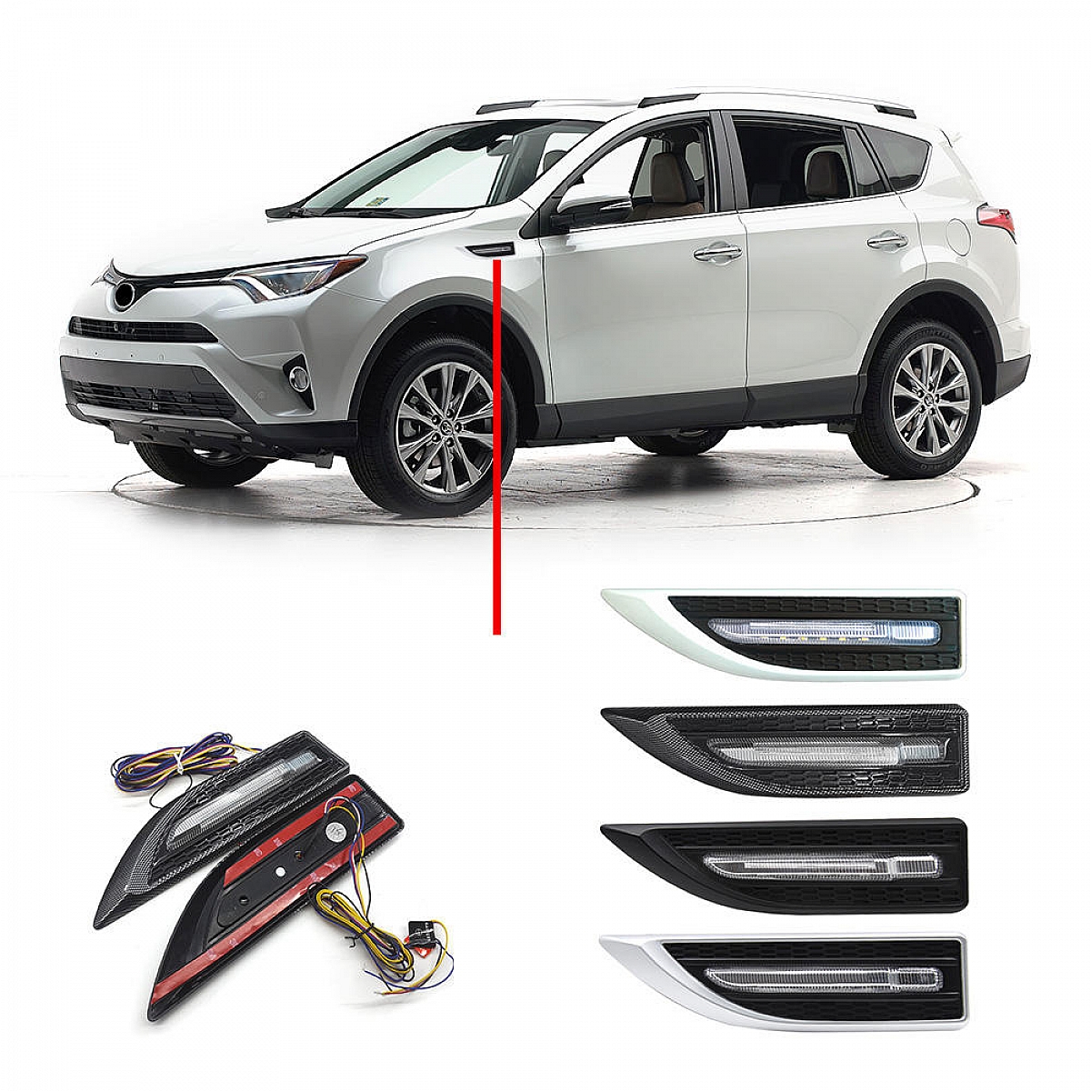 Buy Car Side Fender Light with 3 Colour LED Indicator Online