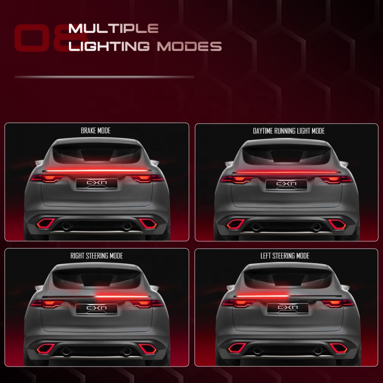 Carhatke Universal Car Rear Spoiler LED Strip Turning Signal Flexible ...