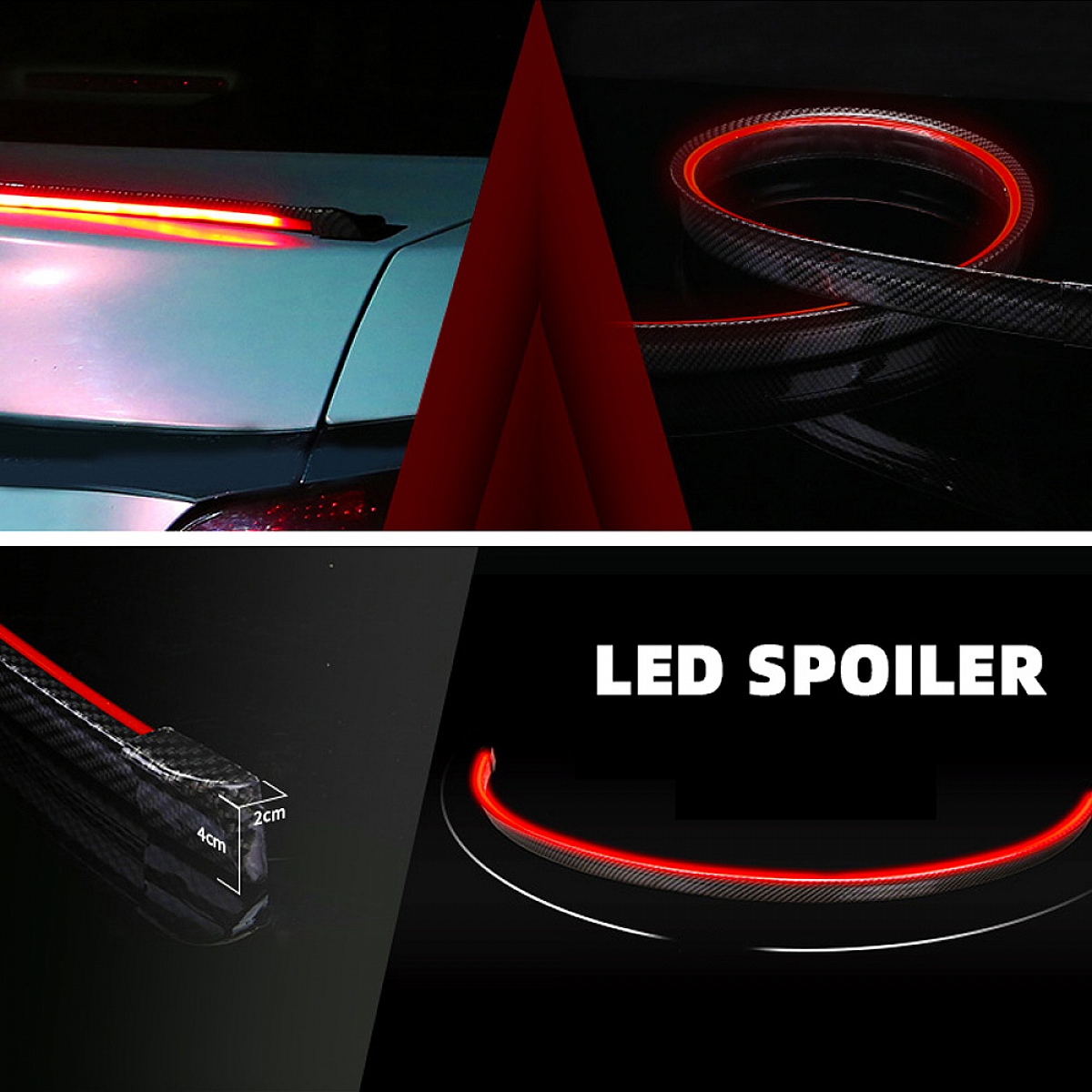 Carhatke Universal Car Rear Spoiler LED Strip Turning Signal Flexible ...