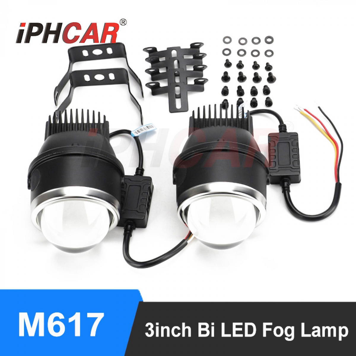 IPH Car M617 Bi LED Universal Projector Fog Lamp Light 3 Color