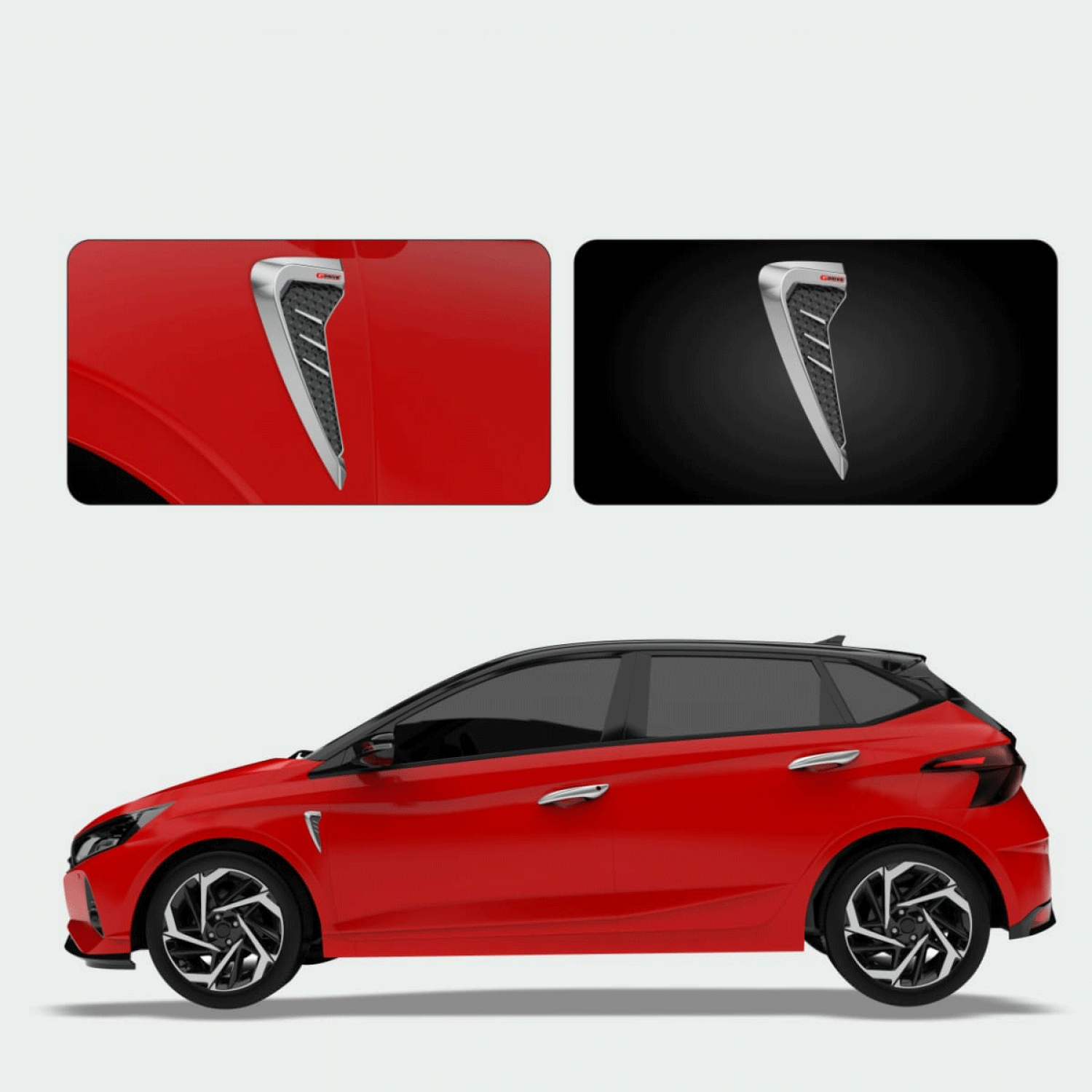 GFX G Drive Side Vent Air Flow Chrome Plated Sticker - Robust