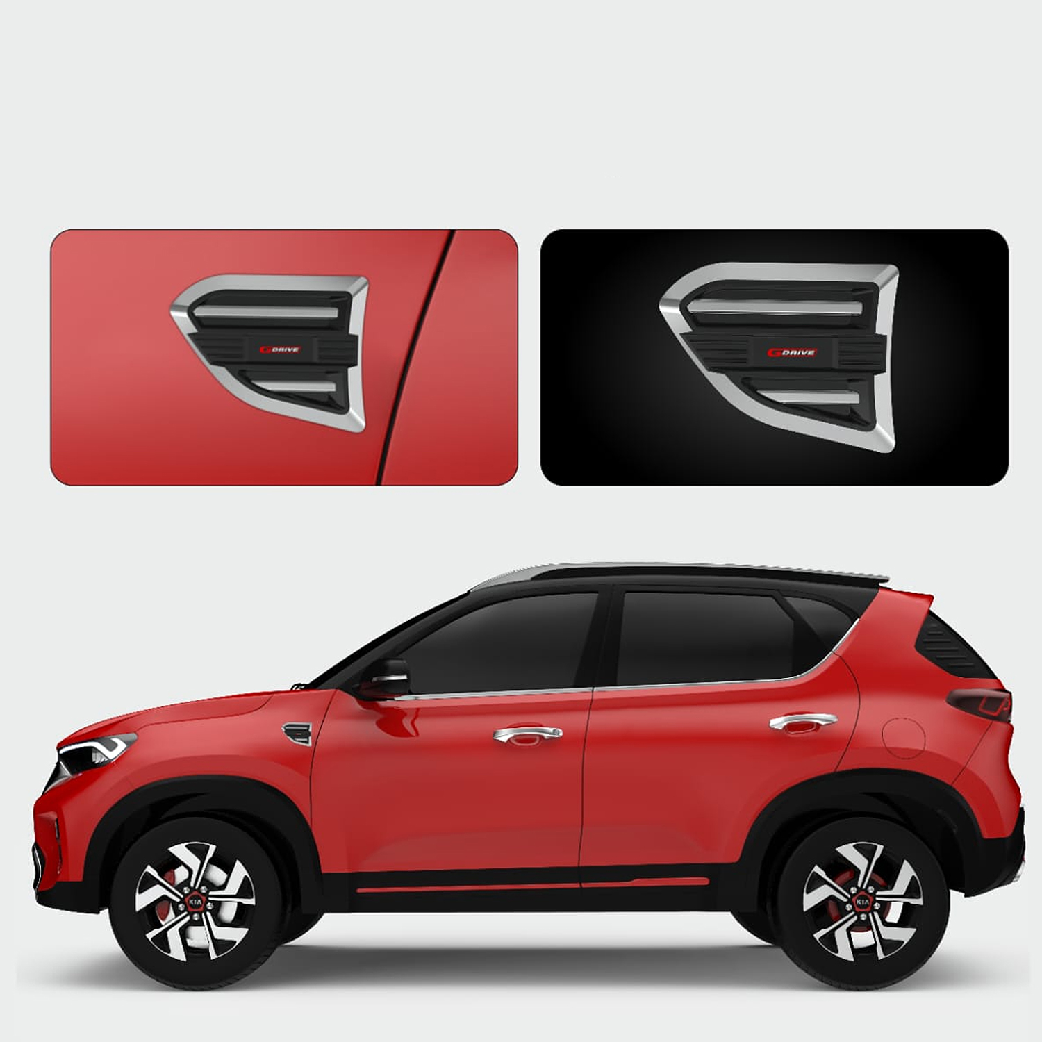 GFX G Drive Side Vent Air Flow Chrome Plated Sticker - Rapid