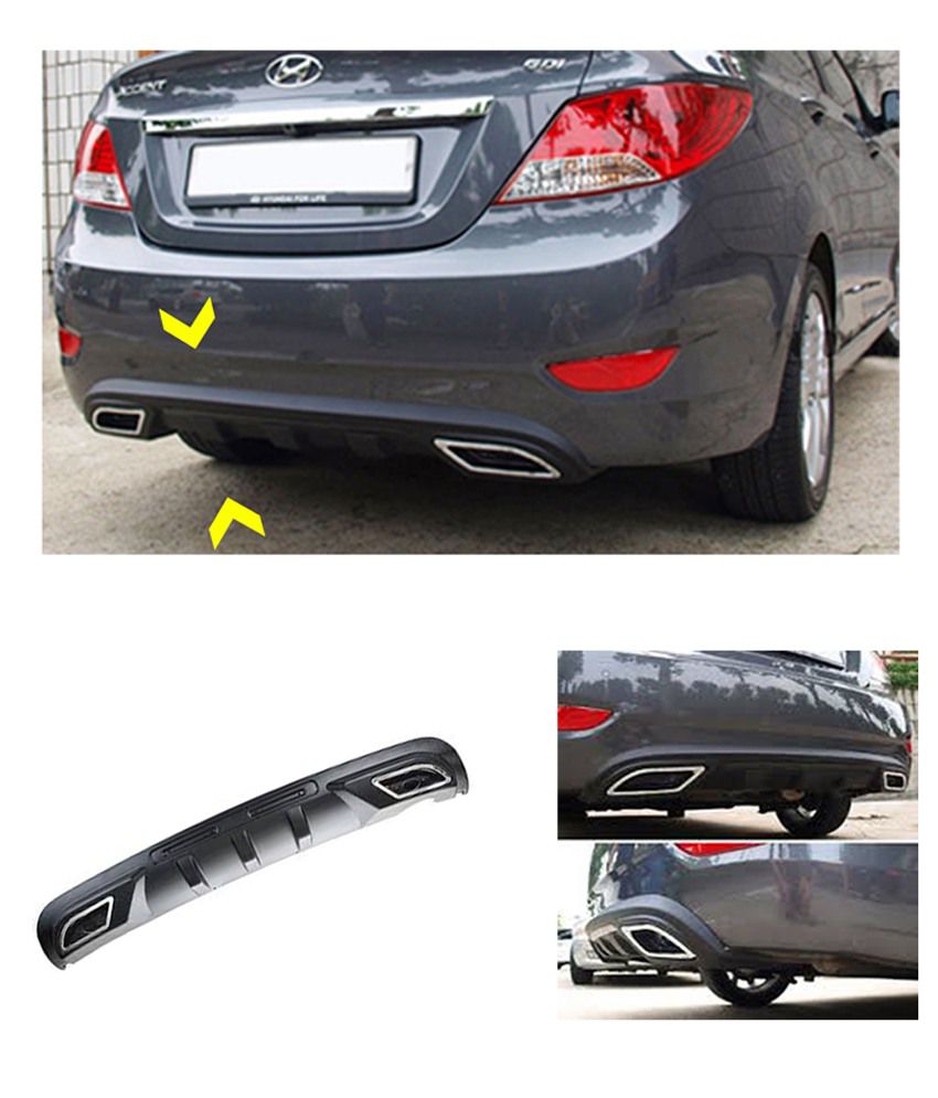 Sporty Rear Bumper Diffuser Complete For Hyundai Verna 2011 2015